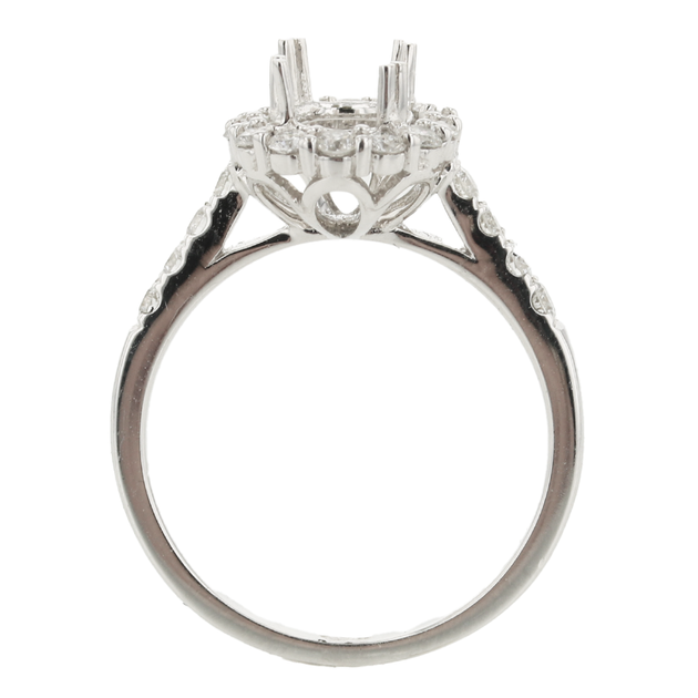 "The Rebeca Engagement Ring Setting" 0.63CTTW 14KWG Oval Halo – Bova ...