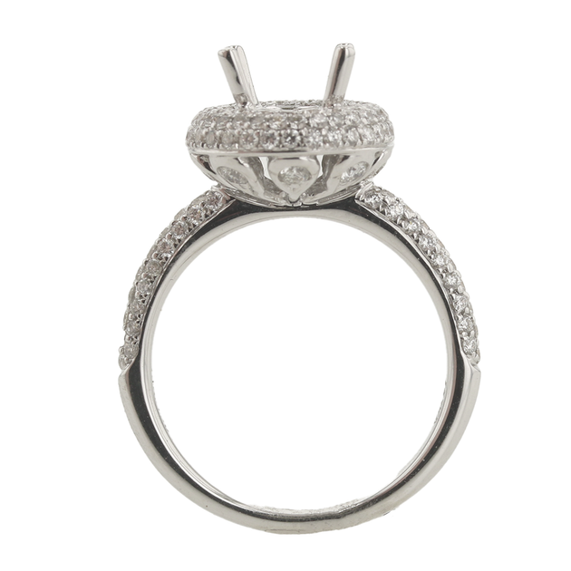 "The Robbie Engagement Ring Setting" 0.91CTTW 18KWG Pave Halo – Bova ...